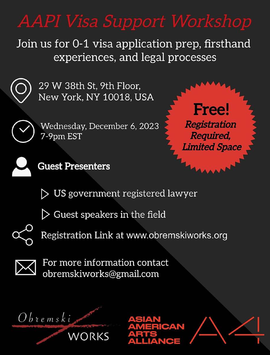 AAPI Visa Support Workshop - Asian American Arts Alliance